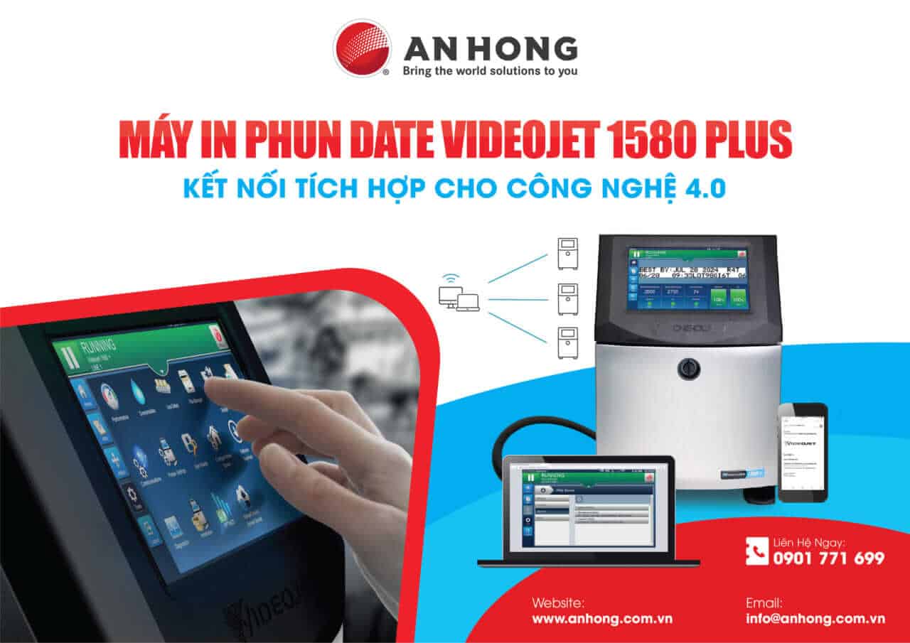 Máy in phun date Videojet 1580 Plus - Kết nối tích hợp cho công nghệ 4.0