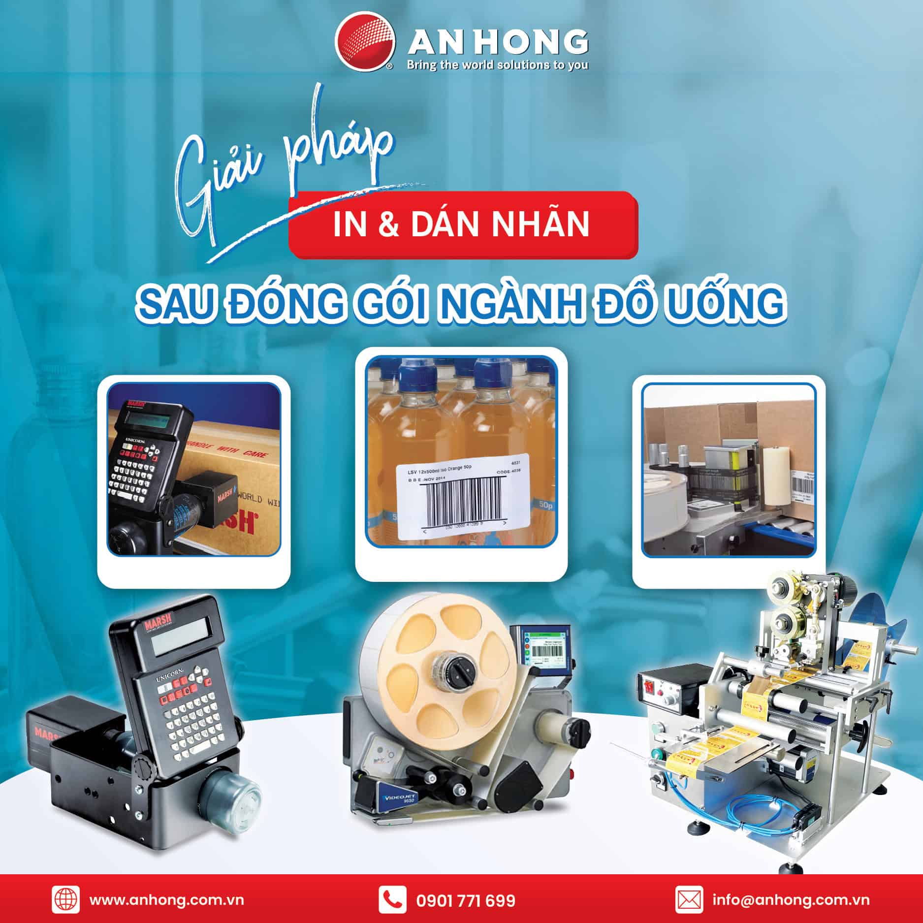 Giải pháp in và dán nhãn sau đóng gói ngành đồ uống