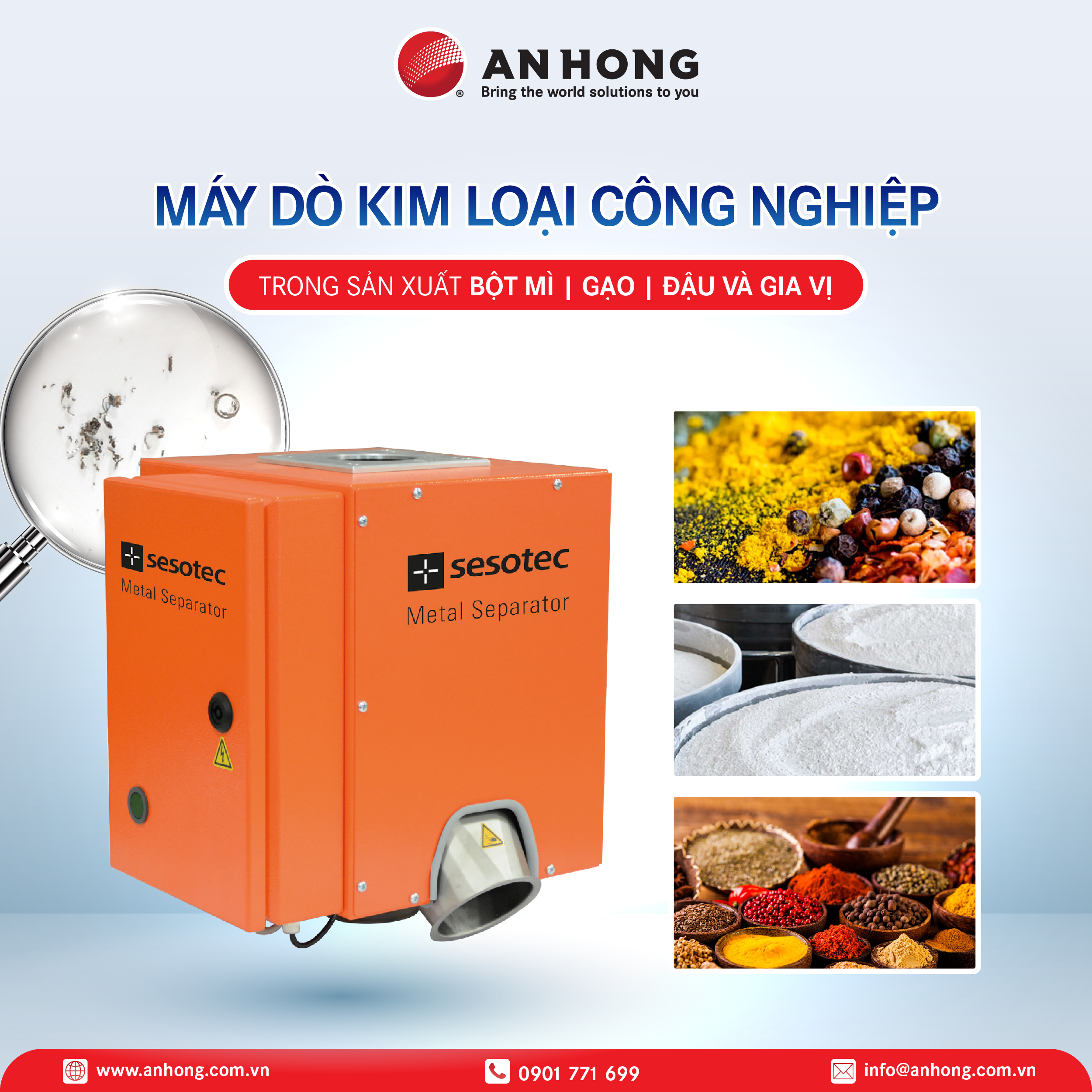 Máy Dò Kim Loại Công Nghiệp Trong Sản Xuất Bột Mì, Gạo, Đậu Và Gia Vị